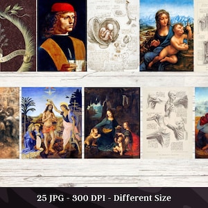 Leonardo Da Vinci Artwork Paintings | 25 HQ Digital Image Bundle ...