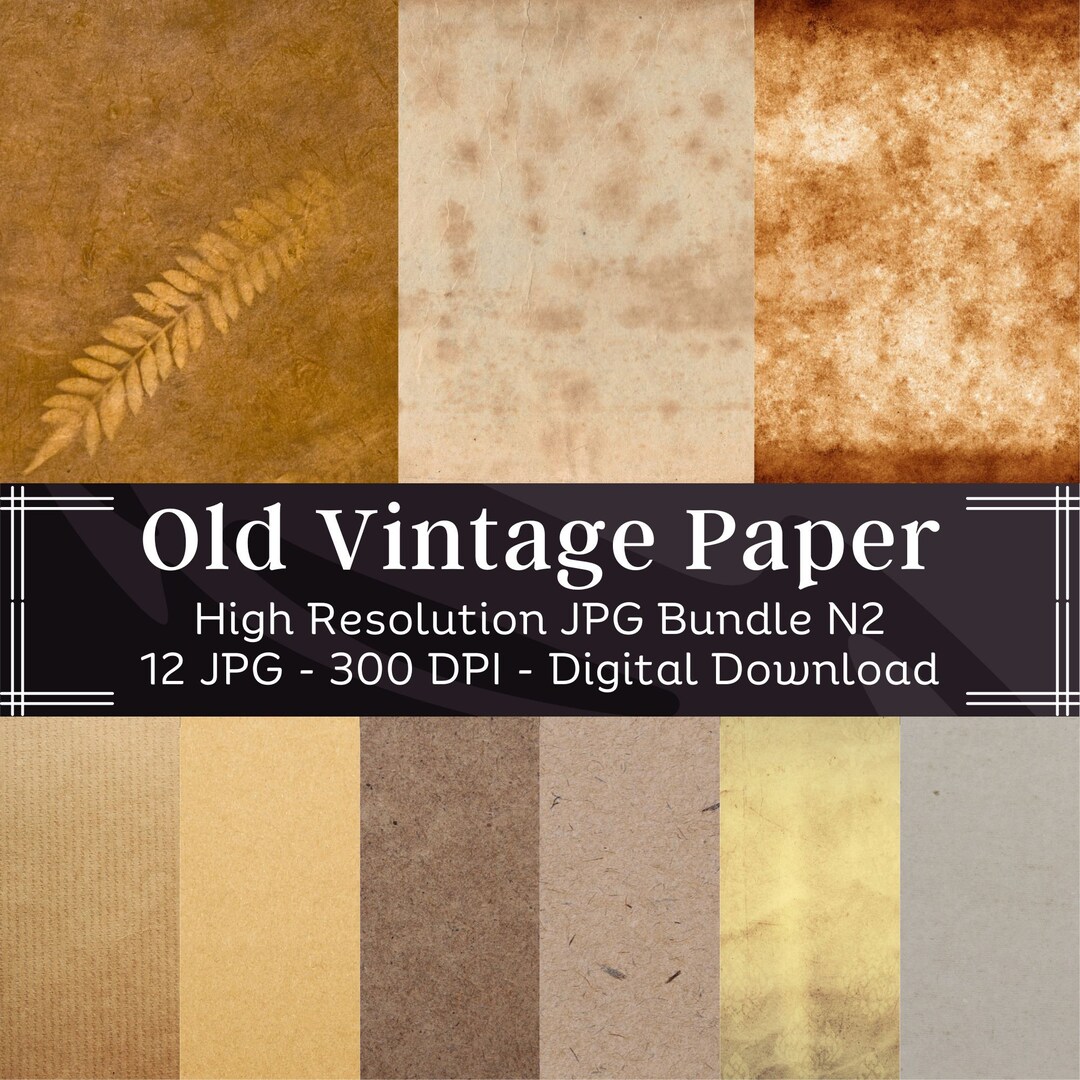 12 Vintage Paper Texture | Scrapbook | Procreate Paper Texture Bundle ...