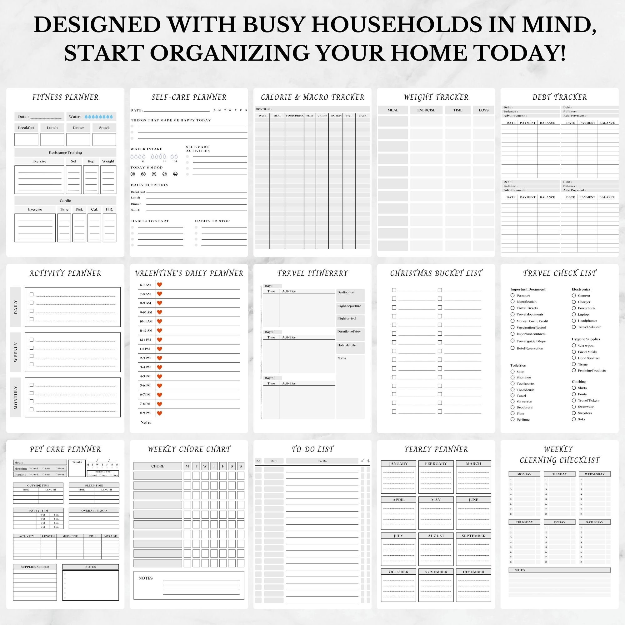 Household Planner | ADHD Home Management | Printable Household ...