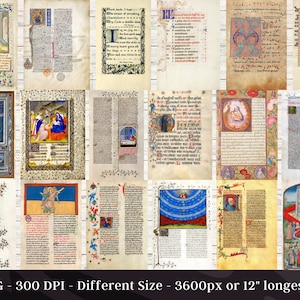 Illuminated Manuscript 36 Medieval Religious Renaissance Illustrations ...