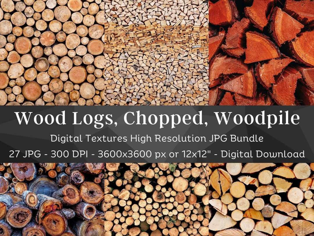 Digital Wood Logs Texture Pack | 27 Wood Grain Paper | Printable ...