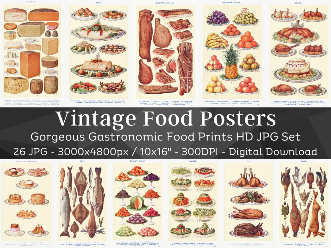 The Complete Vintage Food Posters 26 HQ Image Set | Awesome Printable ...