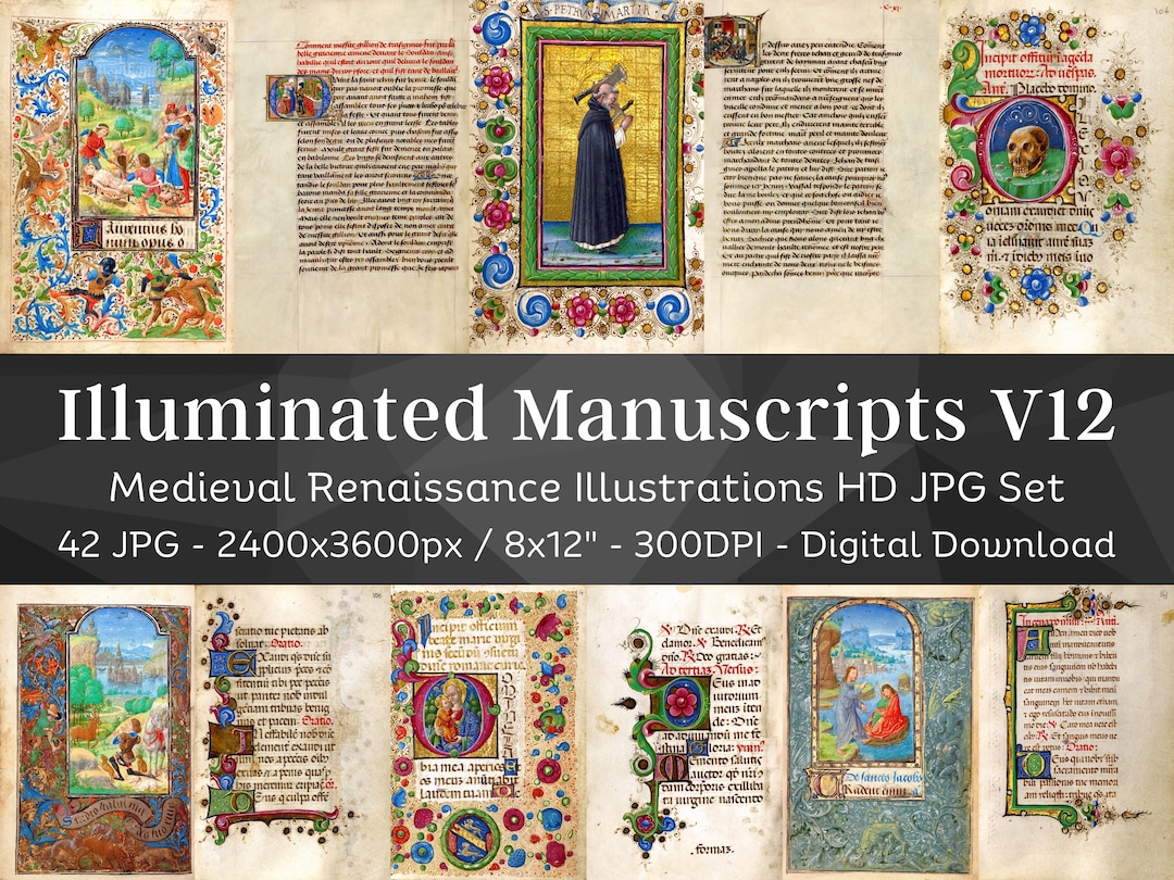Illuminated Manuscript 42 Medieval Renaissance Religious Illustrations ...