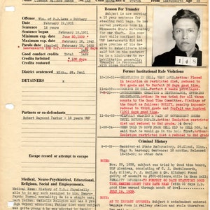 60 Vintage Alcatraz Inmate Prison Records With Mugshots HD Image V3 ...