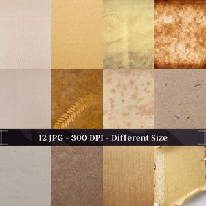 12 Vintage Paper Texture | Scrapbook | Procreate Paper Texture Bundle ...