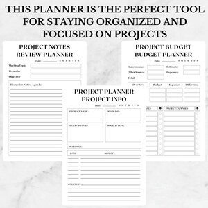 Project Planner Printable Work Planner Kit Task Tracker Productivity Planner Goal Tracker 2023 ...