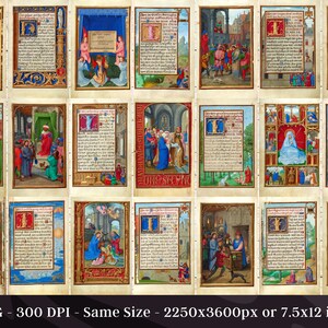 Illuminated Manuscript 38 Medieval Religious Renaissance Illustrations ...