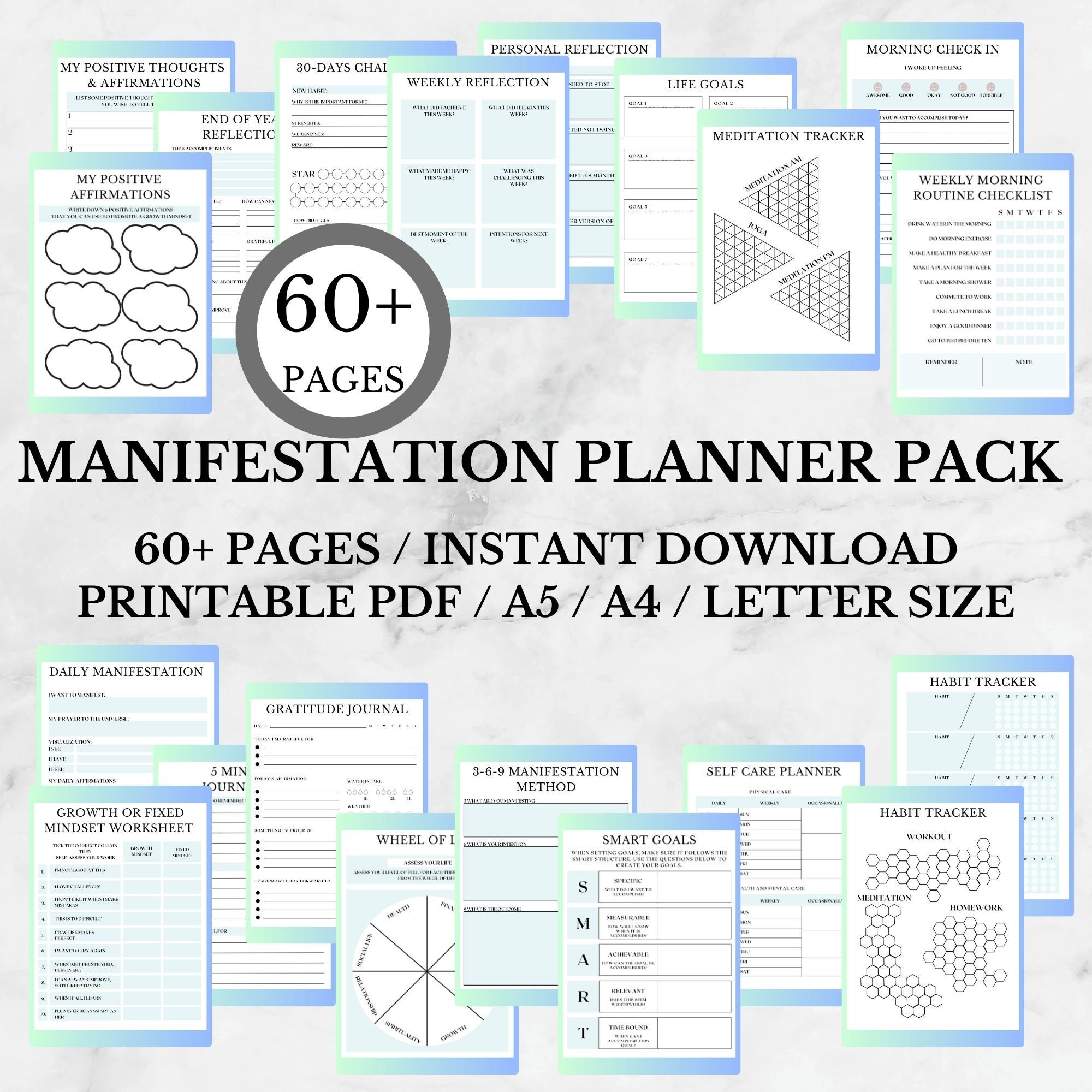 Manifestation Journal | Printable Manifestation Planner Pdf| Law of ...