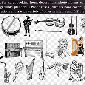 Musical Instruments Clipart Set 115 PNG SVG | Orchestra Clip Art Bundle ...