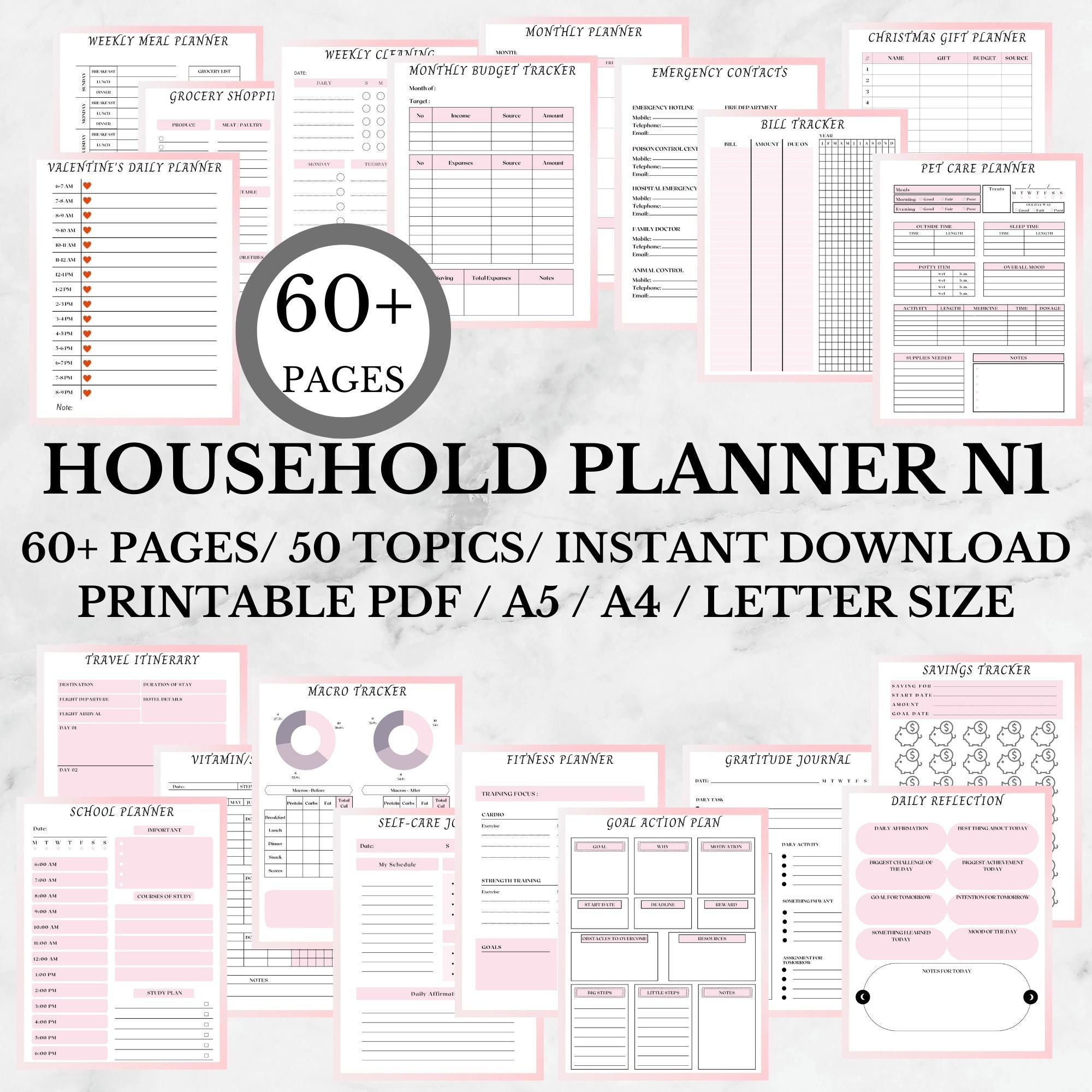 ADHD Home Management Printable | Household Planner | Life Organizer PDF ...