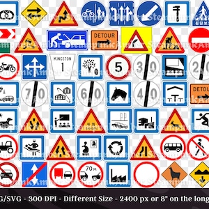 200 Traffic Signs PNG & SVG Set 2 | Individual Street Signs Clipart ...
