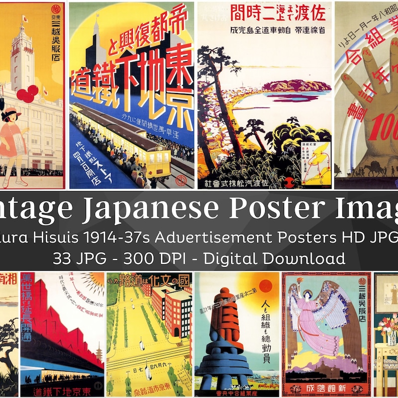 Japan Poster Set Retro - Etsy