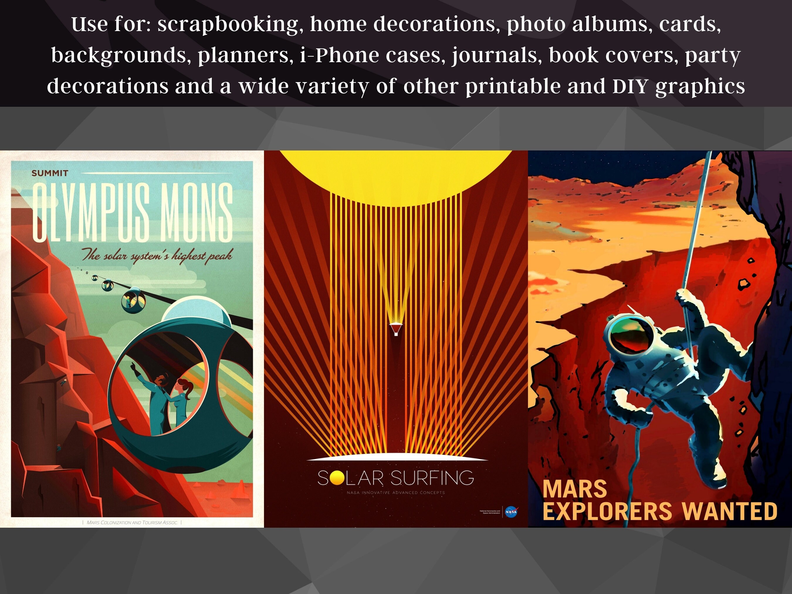 NASA Futuristic Sci-fi Poster N1 19 JPG HQ Digital Image - Etsy