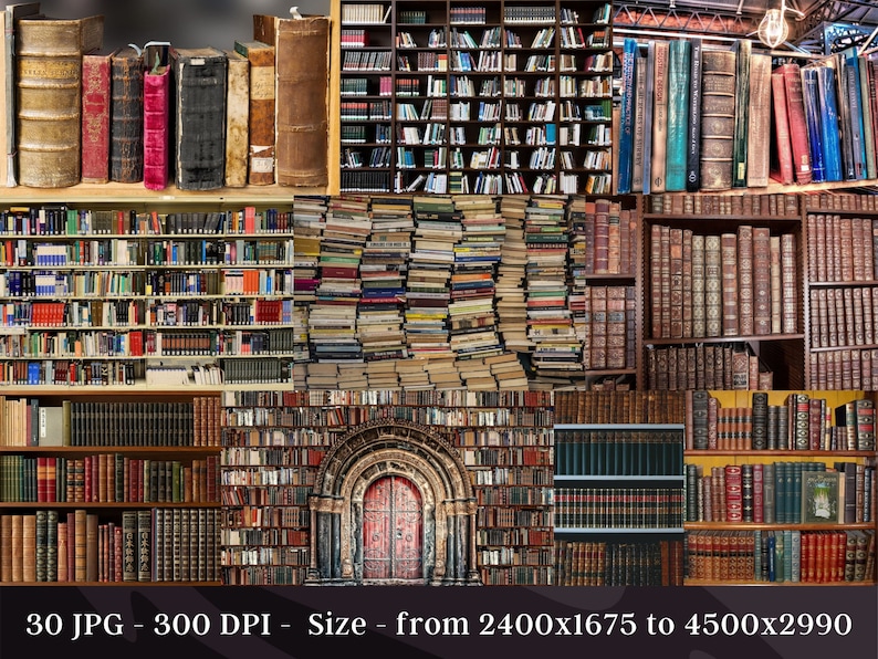 30 Library Book Bookcase Shelves Images | Dollhouse Books | Digital ...