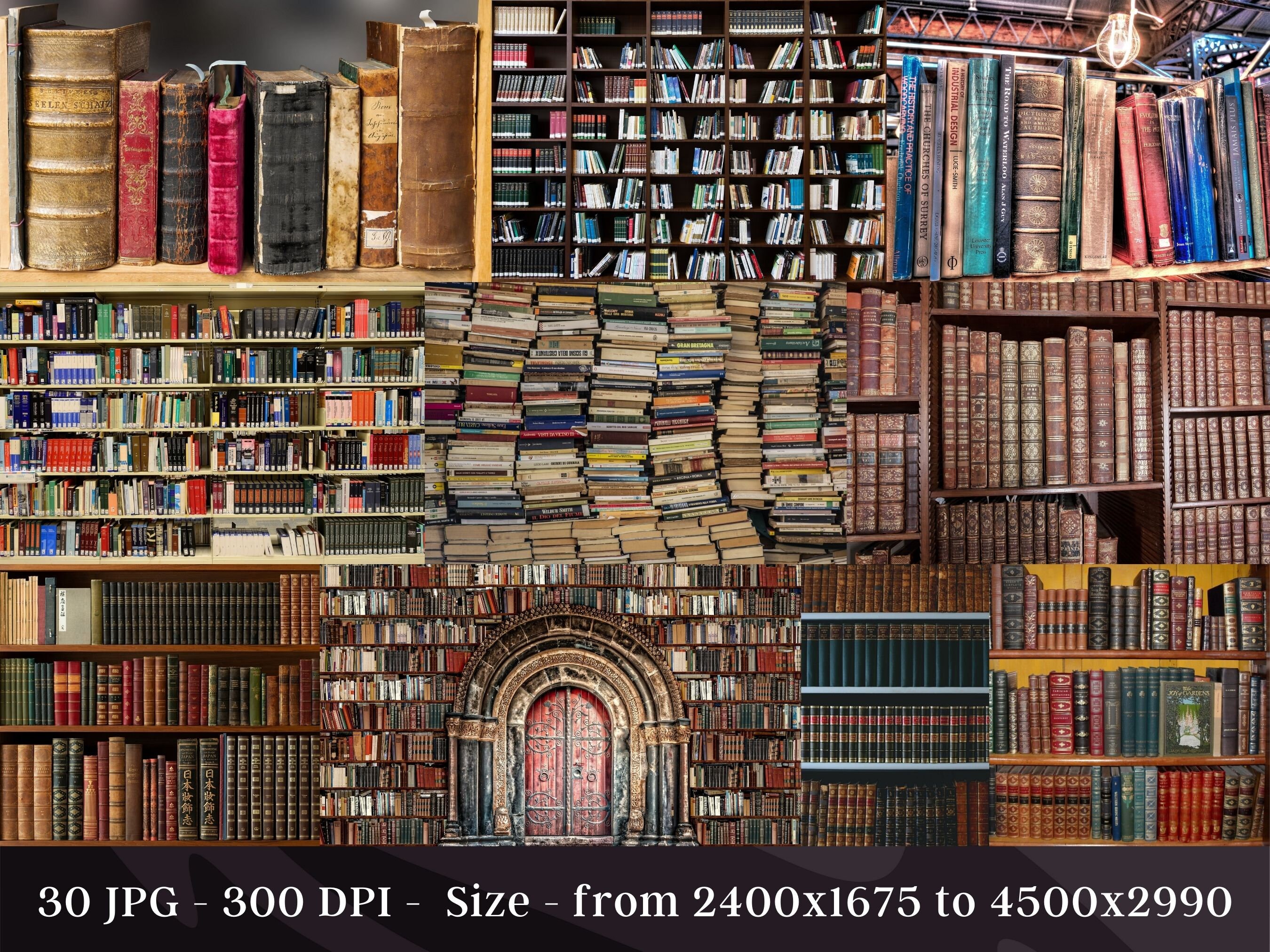 30 Library Book Bookcase Shelves Images | Dollhouse Books | Digital ...