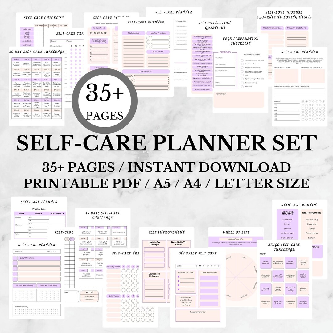 Wellness Planner Bundle | Self-care Planner Printable | Mental Health ...