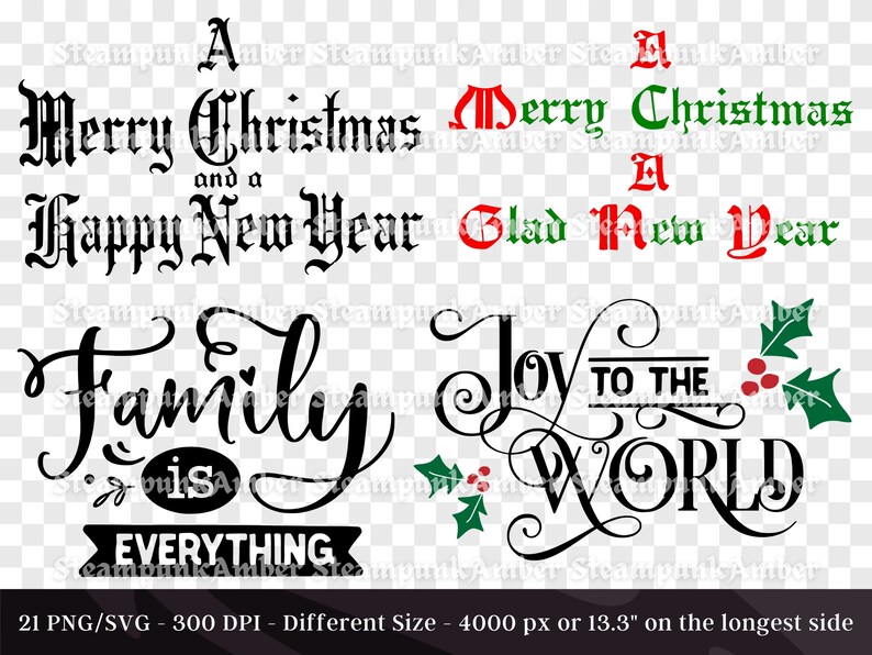 Christmas Ornament Text 21 PNG & SVG Bundle | Text for Shirt Mugs ...