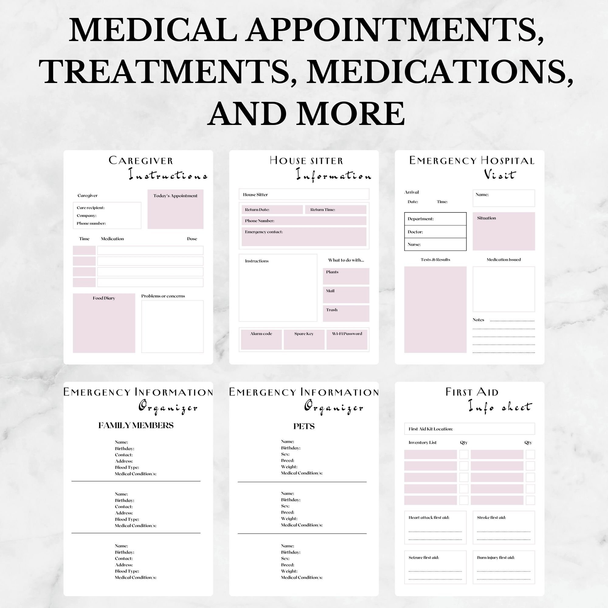 Medical Planner Printable Medication Tracker PDF Family Health Folder ...
