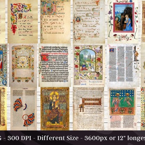 Illuminated Manuscript 36 Medieval Religious Renaissance Illustrations ...