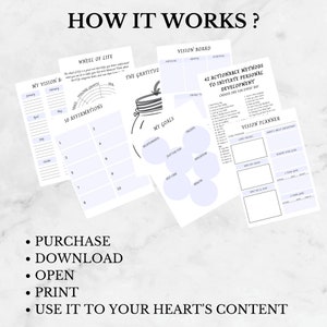 Printable Vision Board | Mental Health Planner | Self-care Worksheet ...