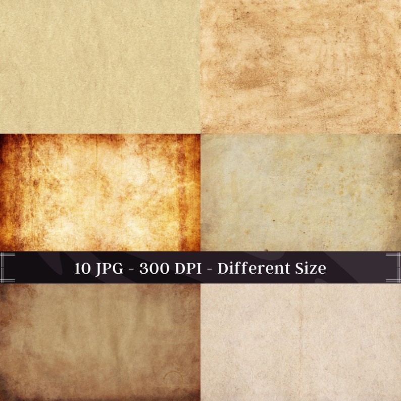 10 Vintage Paper Texture | Photoshop Overlay | Brown Digital Paper ...