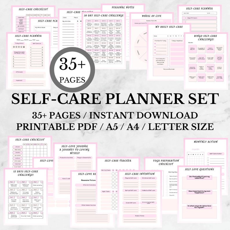 Self-care Planner Printable Wellness ADHD Planner Flourish Planner ...