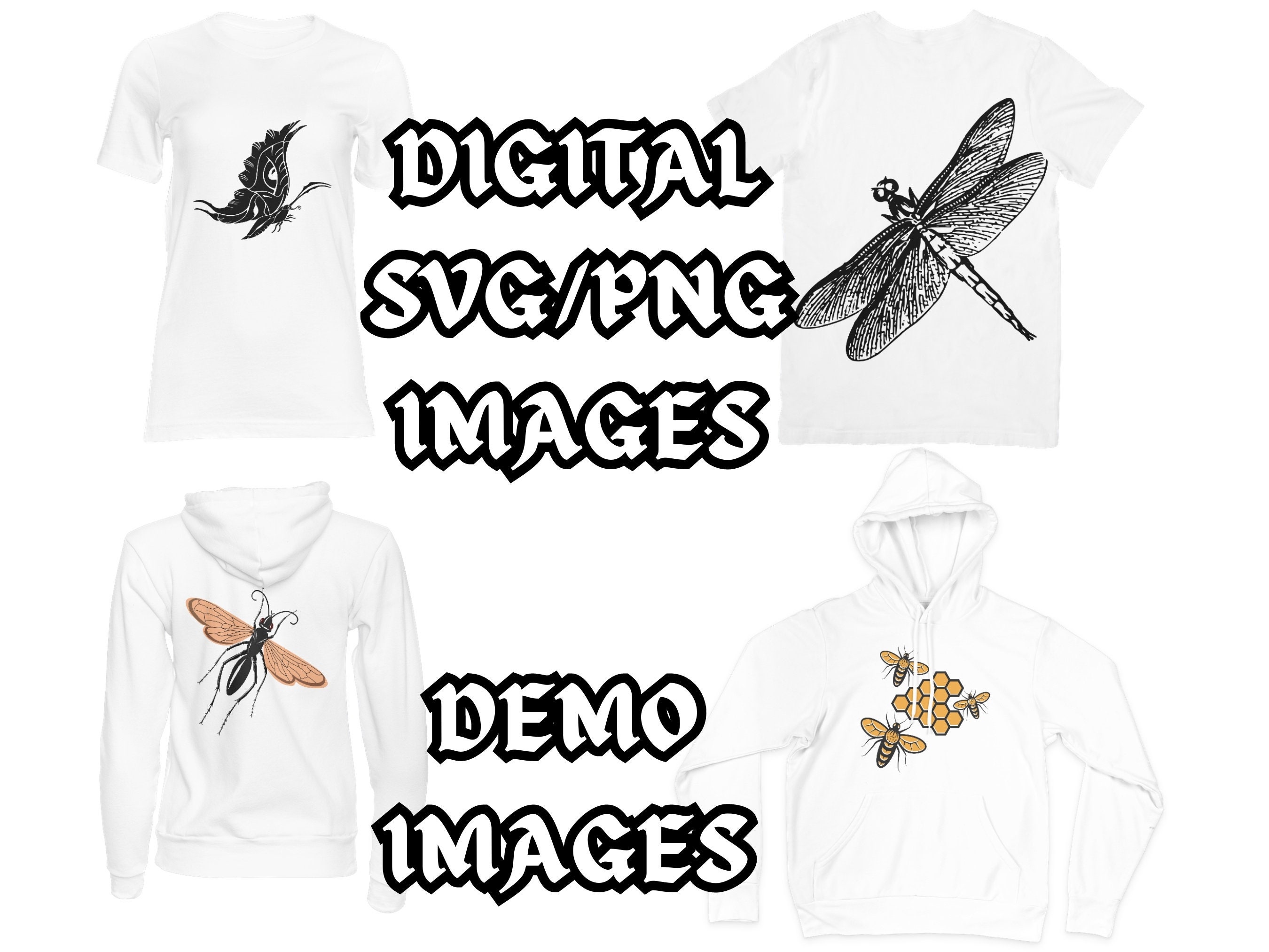 Insect Clipart 100 PNG & SVG Set| Bug Silhouette Ant Bee Butterfly Fly ...
