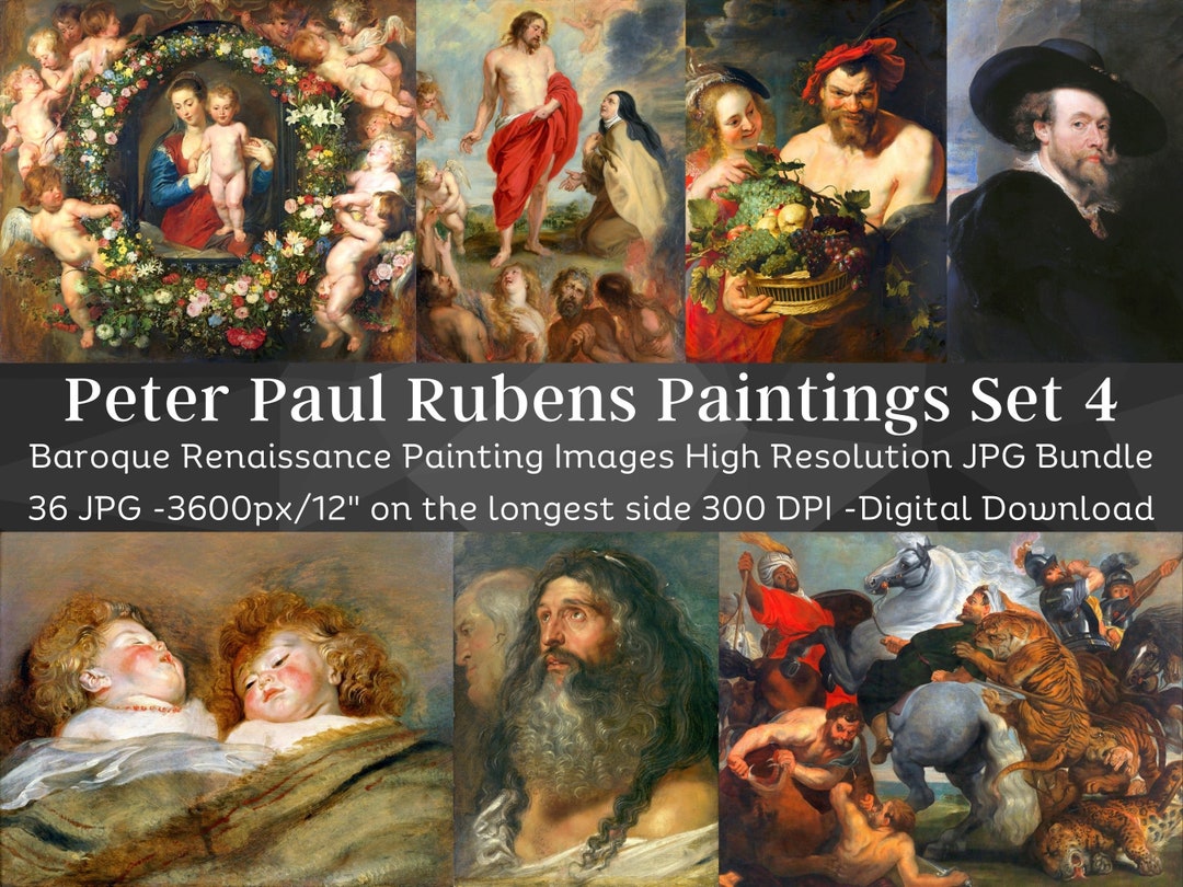 Peter Paul Rubens Paintings Set 4 36 HQ Printable Art Decor Renaissance ...
