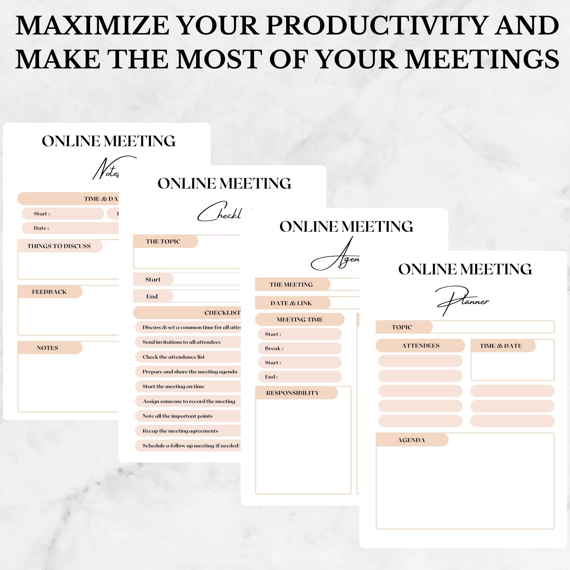 Meeting Planner Printable Digital Meeting Planner Pdf Meeting Journal ...