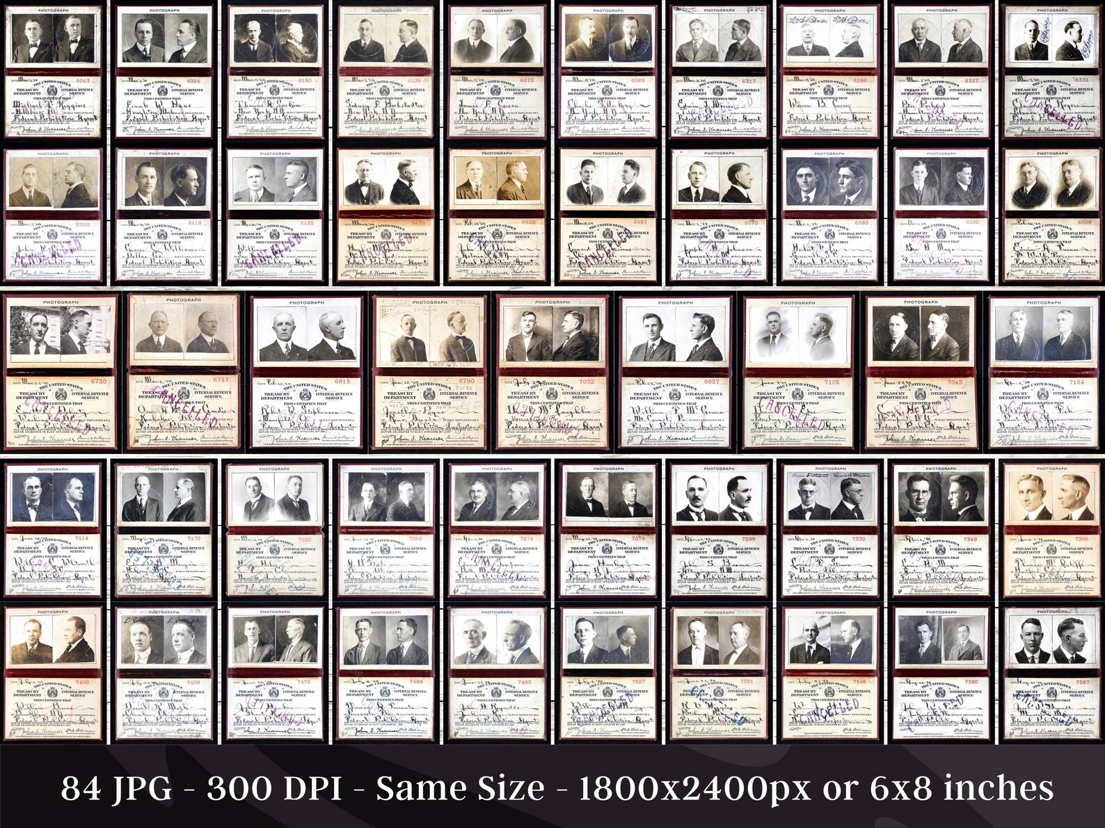 Vintage 1920s USA Federal Prohibition Agent Identity Cards HD Image V2 ...