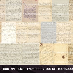 65 Vintage Handwritten Letters & Notes | Paper Bundle | Old Digital ...