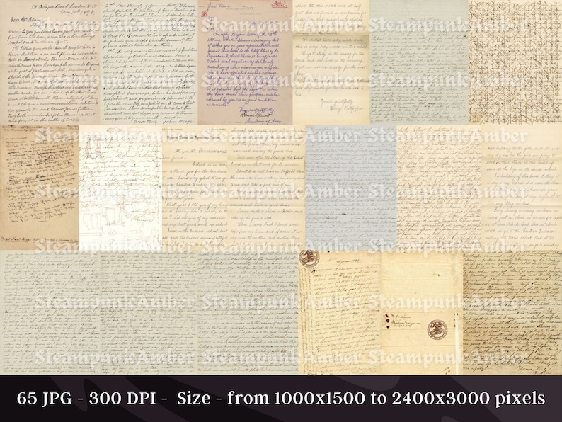 65 Vintage Handwritten Letters & Notes | Paper Bundle | Old Digital ...