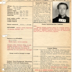 60 Vintage Alcatraz Inmate Prison Records With Mugshots HD Image V3 ...