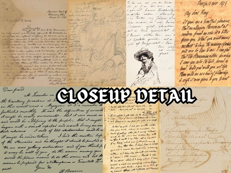 65 Vintage Handwritten Letters & Notes | Paper Bundle | Old Digital ...