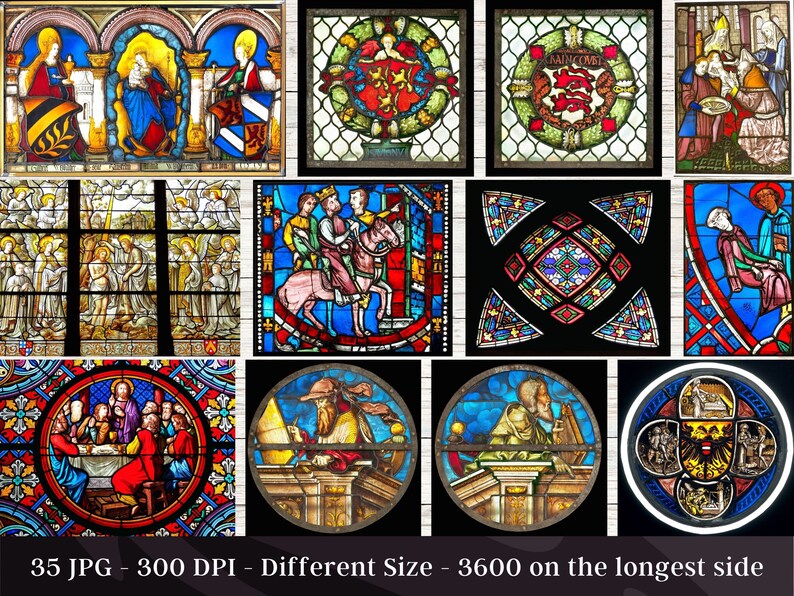 Medieval Renaissance Stained Glass Images 35 HQ Digital Image - Etsy