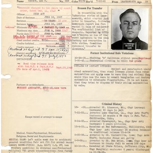 60 Vintage Alcatraz Inmate Prison Records With Mugshots HD Image V2 ...