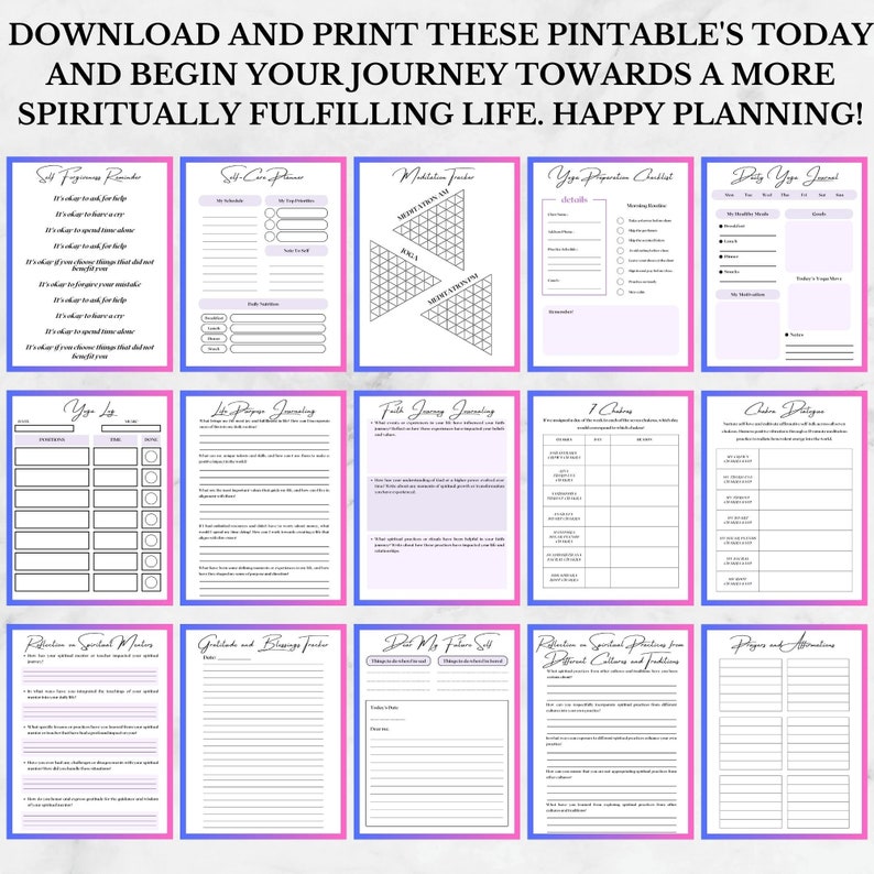 Spirituality Planner Mental Health Journal Religious Journal Printable ...