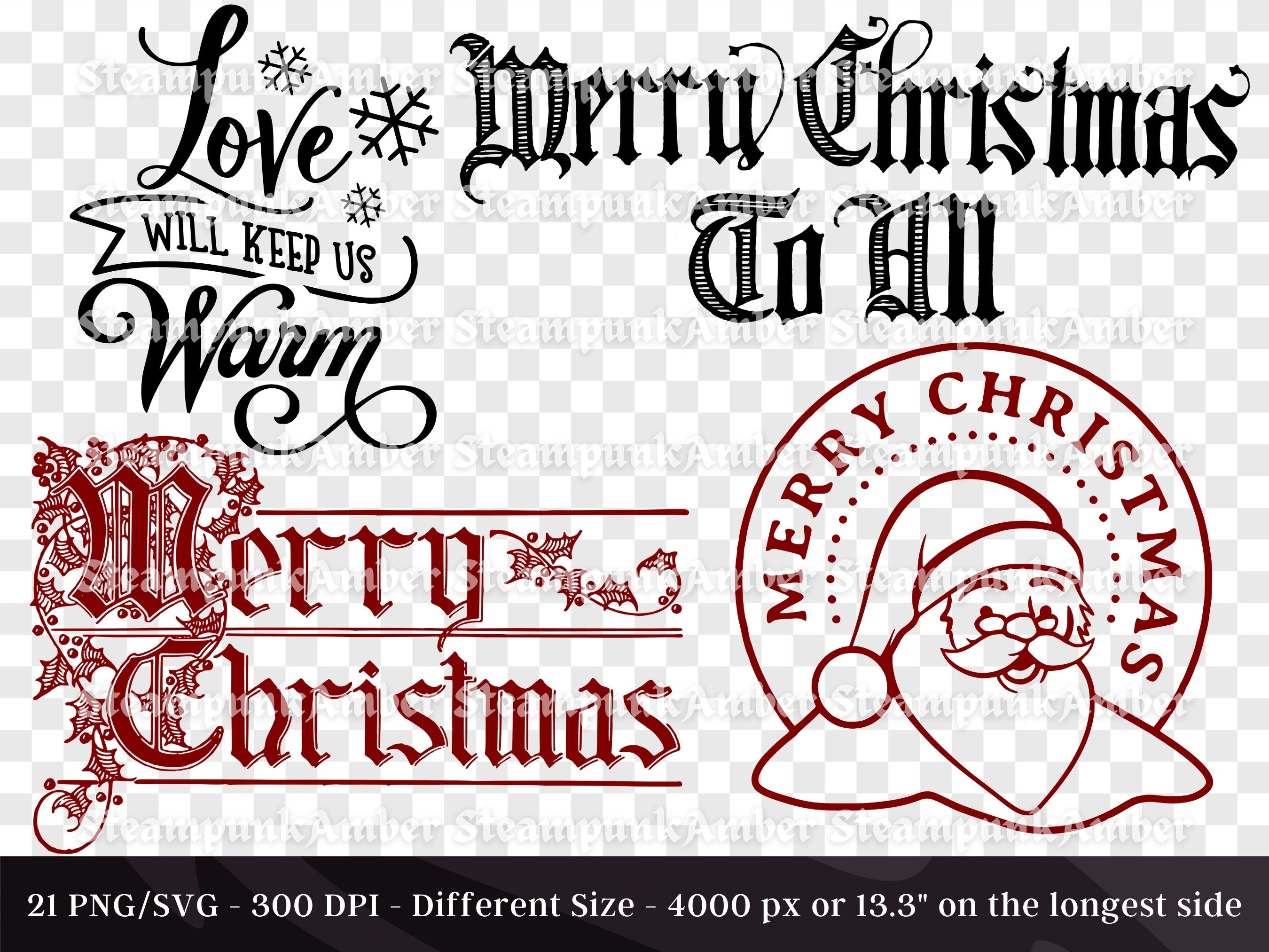 Christmas Ornament Text 21 PNG & SVG Bundle | Text for Shirt Mugs ...