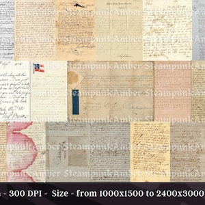65 Vintage Handwritten Letters & Notes | Paper Bundle | Old Digital ...