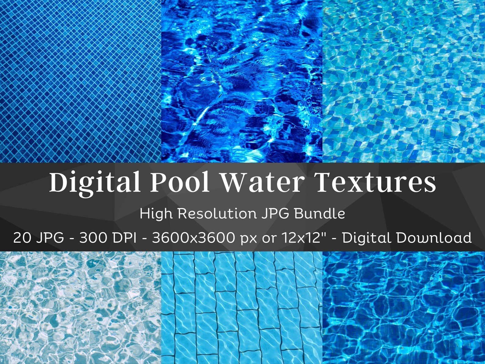 20 Digital Pool Water Texture | Digital Water Paper N1 | Scrapbook Pool ...