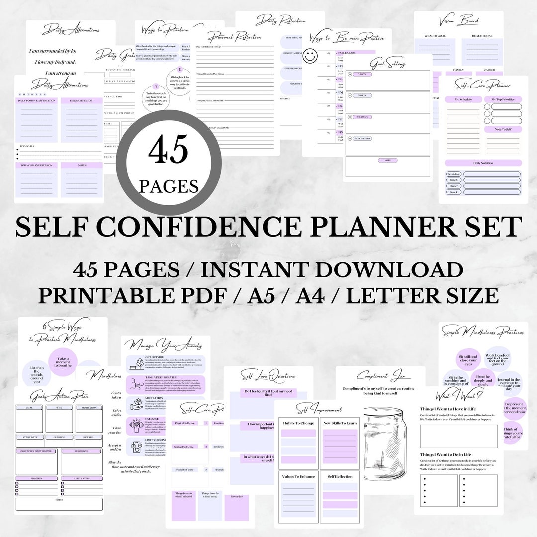 Self Confidence & Self Esteem Journal Self Love Guide Printable ...