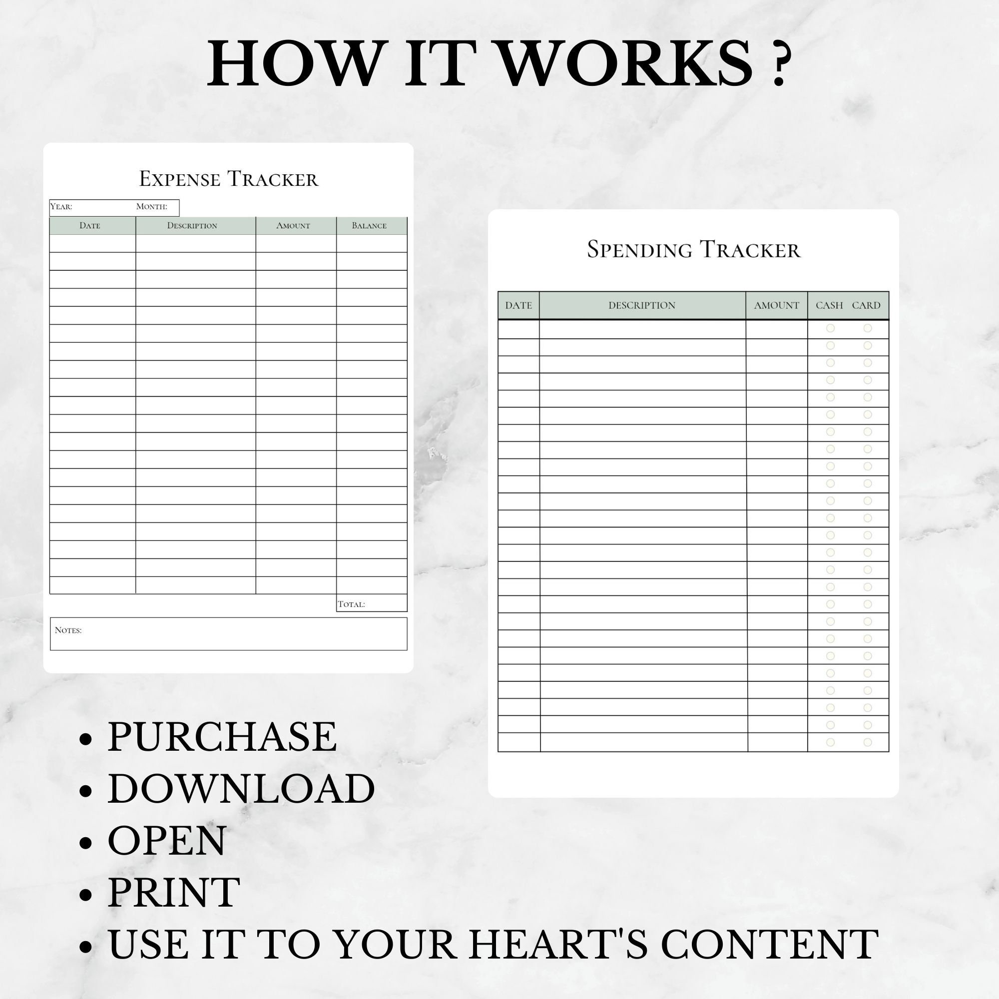 Spending Tracker Printable Expense Tracker Pdf Financial Planner ...