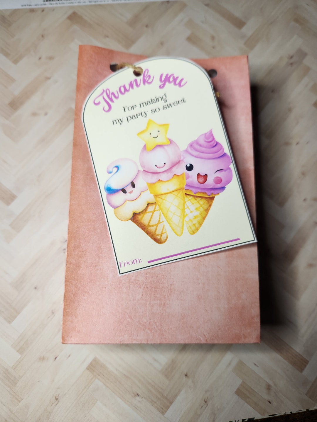 Ice Cream Party, Thank You, Tags, Printable, Download - Etsy