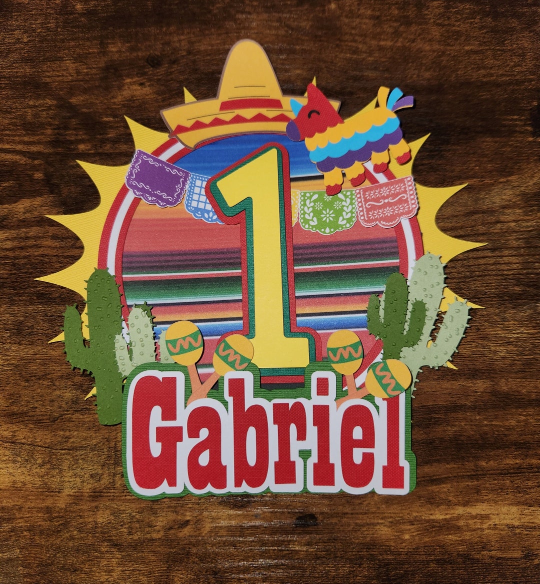 My First Fiesta Cake Topper: Birthday Party Decoration - Etsy