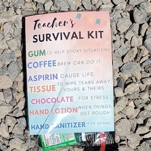 Instant Printable Teacher Survival Kit Gift Tag Download - Etsy