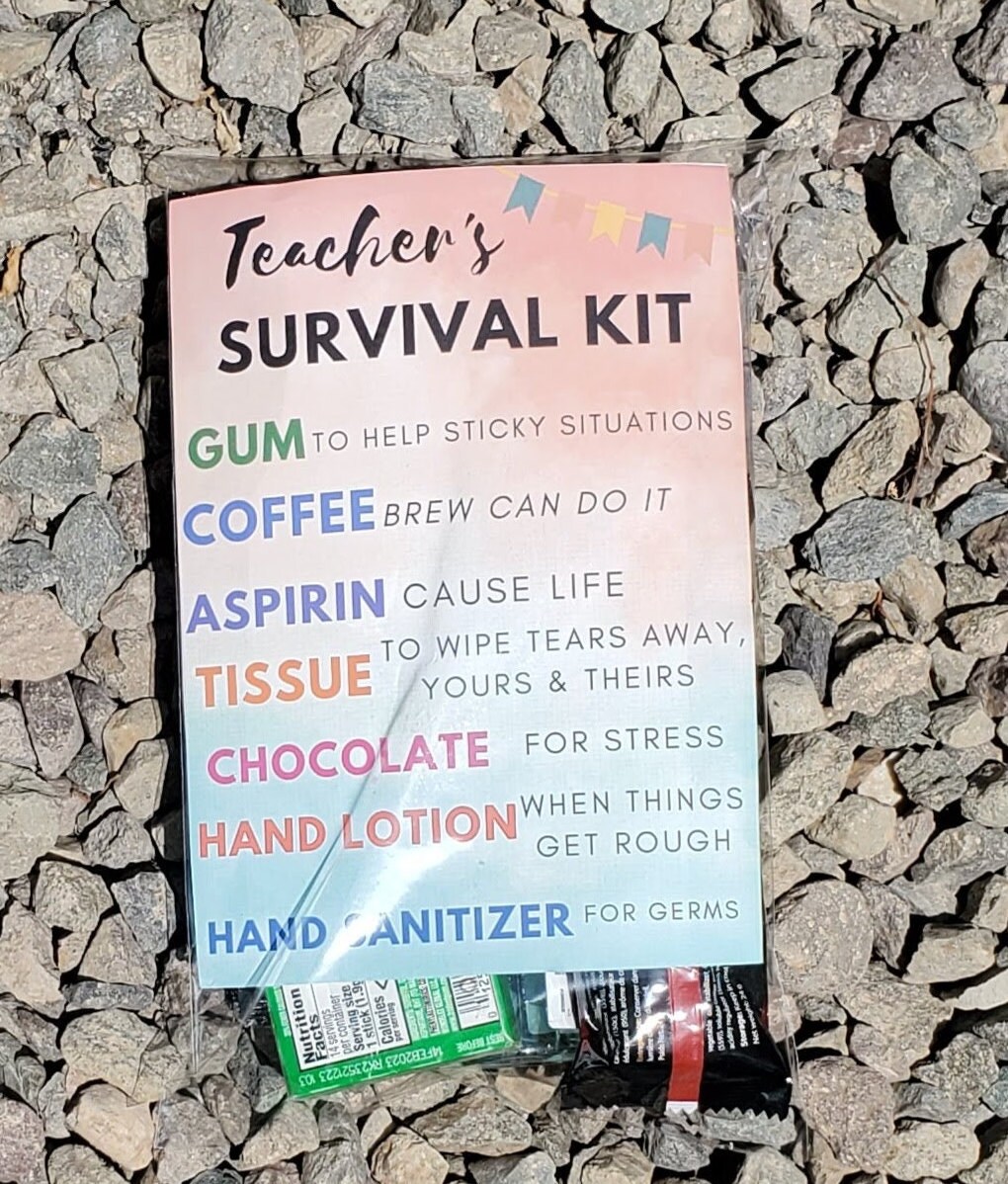Instant Printable Teacher Survival Kit Gift Tag Download - Etsy