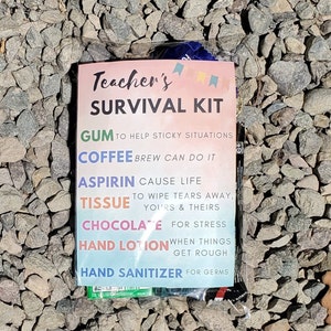 Instant Printable Teacher Survival Kit Gift Tag Download - Etsy