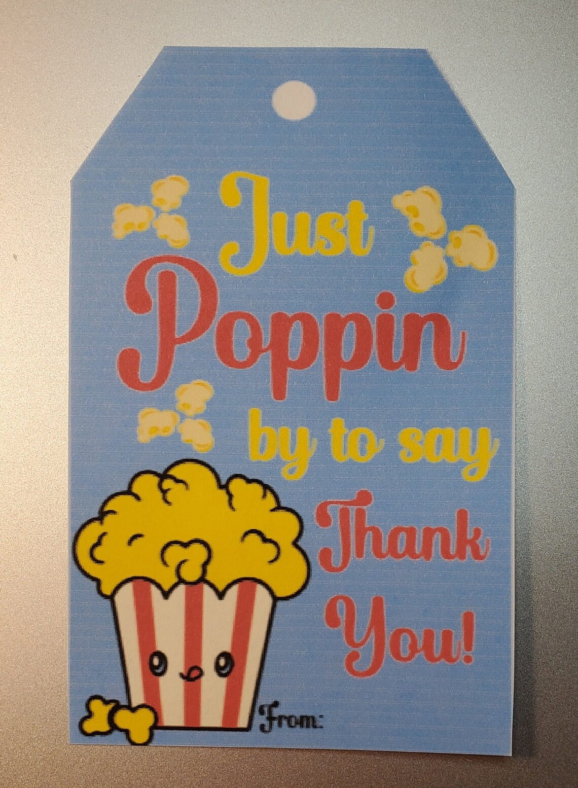 Instant Printable Thank You Popcorn Gift Tag Download - Etsy