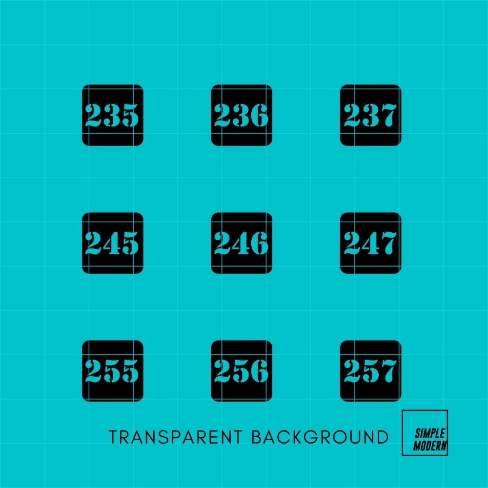 1 to 300 Number in Squares SVG, Digits Cut Out, Instant Download Number ...