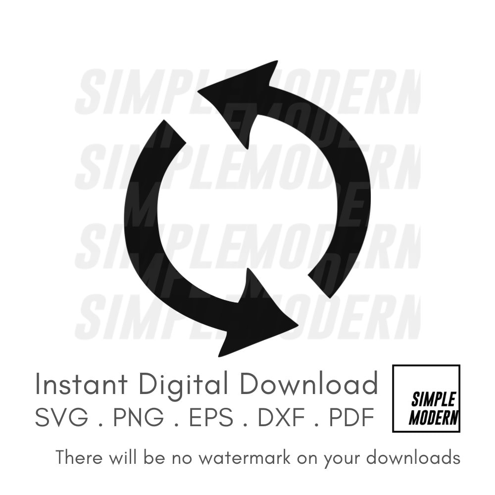 Circle Arrow SVG, Repeat Symbol Png, Two Arrow Silhouette, Hand Drawn ...